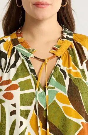 SUGARLIPS Reina Tropical Print Sleeveless Top