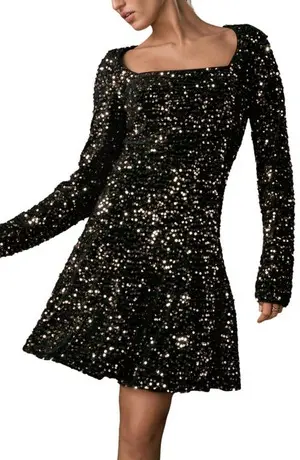 NEXT Sequin Mini Dress - Black
