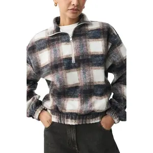 NEXT Plaid Quarter-zip Sweatshirt