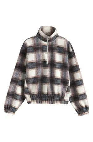 NEXT Plaid Quarter-zip Sweatshirt