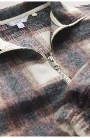 NEXT Plaid Quarter-zip Sweatshirt