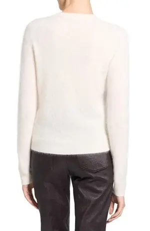 Theory Brushed Cashmere Cardigan - Ivory