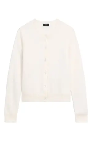 Theory Brushed Cashmere Cardigan - Ivory