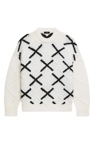 Theory Argyle Merino Wool Sweater