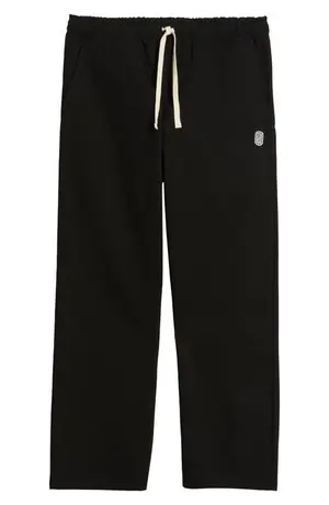 STANDARD ISSUE Cotton Canvas Drawstring Slacker Pants - Black