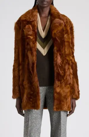 Valentino Garavani Genuine Curly Shearling Coat