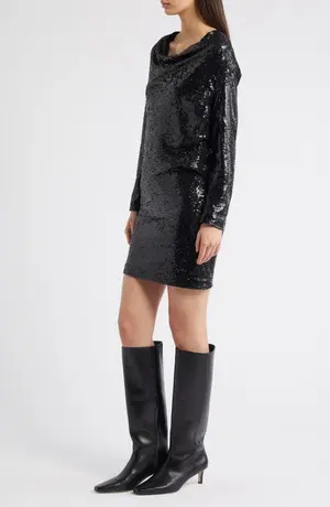 BOSS Sequin Long Sleeve Dress