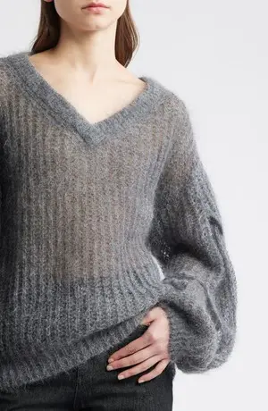 BOSS V-neck Mohair-blend Sweater