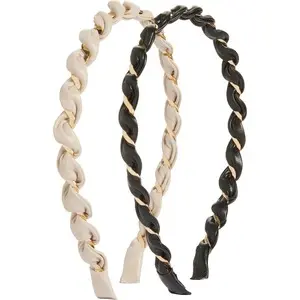 Tasha 2-pack Twisted Headbands - Black Taupe
