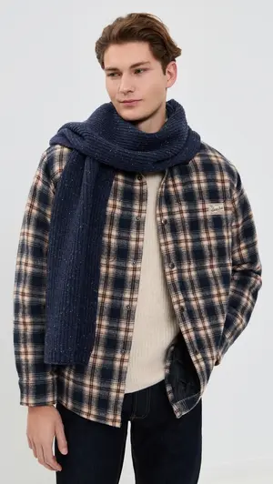 Faherty Brand Nep Scarf - Navy