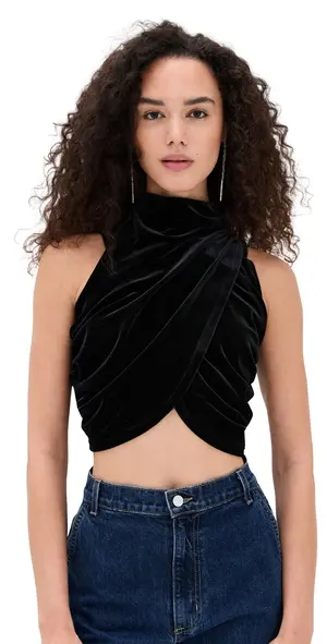 LE BOP Mel Velvet Top - Black