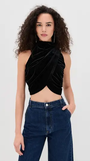 LE BOP Mel Velvet Top - Black