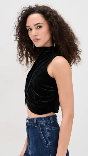 LE BOP Mel Velvet Top - Black