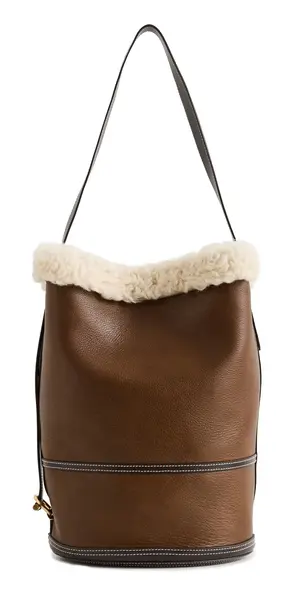 Ralph Lauren Shearling Sling Bucket Bag
