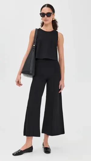 RIPLEY RADER Ponte Knit Cropped Wide Leg Pant