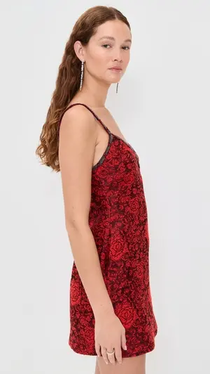 Saloni Floral Jacquard Mini Dress