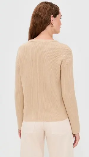 LE BOP Noelle Ribbed Wool Sweater - Macaroon