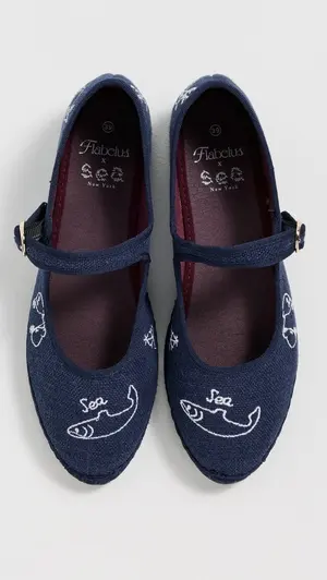 FLABELUS X Sea Nyc Mary Jane Flats