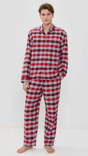 Lunya Brushed Flannel Button Up Set