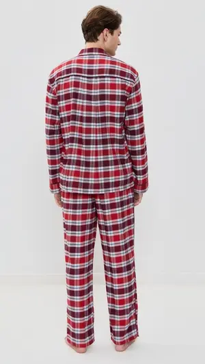 Lunya Brushed Flannel Button Up Set