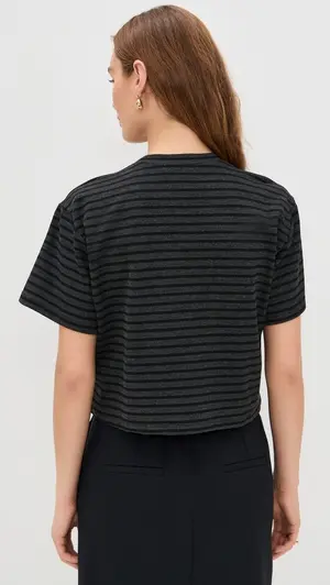 LE BOP Hazel Tee - Charcoal/black Stripe