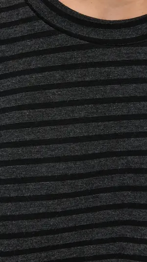 LE BOP Hazel Tee - Charcoal/black Stripe