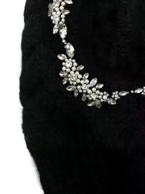 Simone Rocha Knitted Crystal Embellished Balaclava Hat