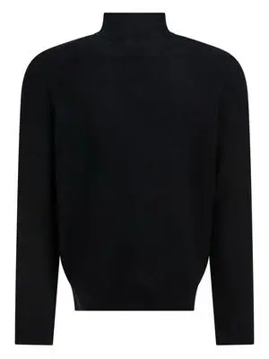 Vince High-neck Zip Sweater - Black