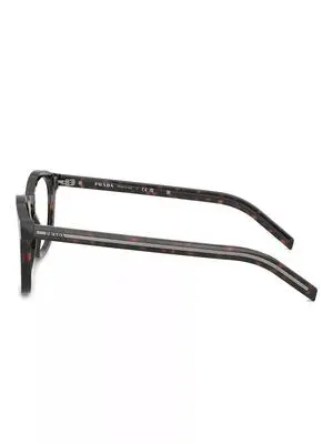 Prada Round Frame Glasses - Brown