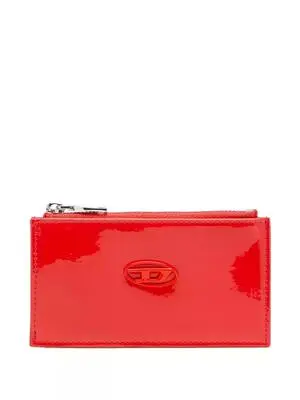 DIESEL® Logo-plaque Zip-fastening Card Holder - Red