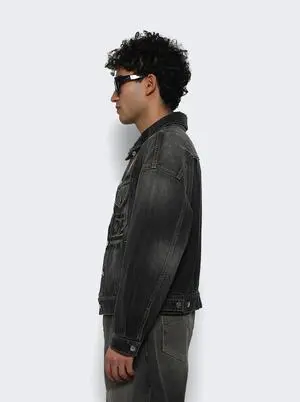 Rhude Tire Denim Trucker Jacket Agoura - Black