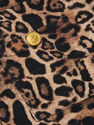 L'Agence Cyra Mini Skirt - Brown Multi Patch Leopard