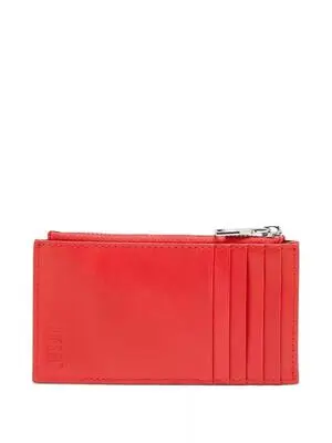 DIESEL® Logo-plaque Zip-fastening Card Holder - Red