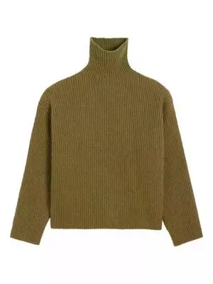 AMI Paris Funnel-neck Wool Sweater - Green
