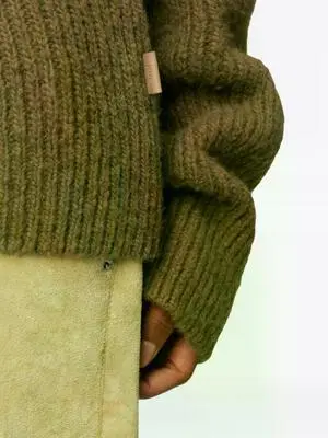 AMI Paris Funnel-neck Wool Sweater - Green
