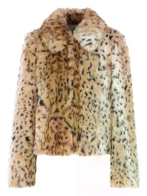 Max Mara Animal-print Faux Fur Jacket - Neutrals