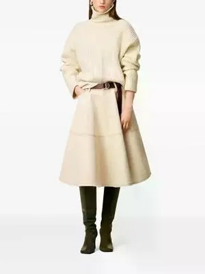 AMI Paris Funnel-neck Wool Sweater - Neutrals