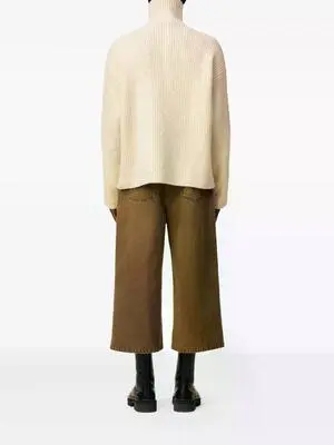 AMI Paris Funnel-neck Wool Sweater - Neutrals