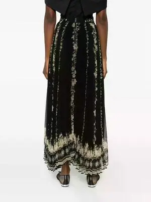 Alice + Olivia Katz Floral Pleated Maxi Skirt