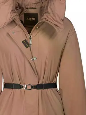 MOORER Hooded Belted Jacket
