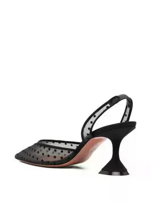 Amina Muaddi 70mm Polka-dot Slingback Pumps - Black