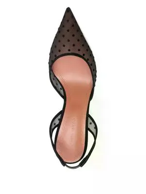 Amina Muaddi 70mm Polka-dot Slingback Pumps - Black