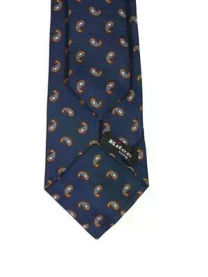 Kiton Paisley-pattern Neck Tie - Blue