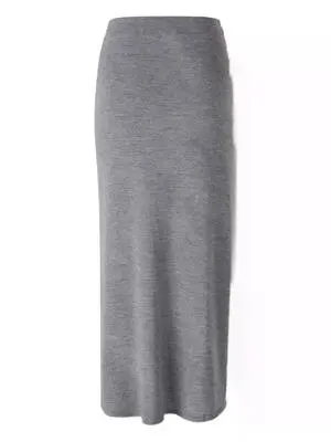 Staud Wilma Ruched Midi Skirt - Grey