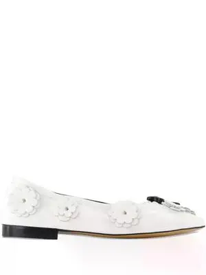 Cecilie Bahnsen Flower-embellishment Ballet Flats - White