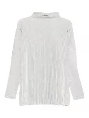 Issey Miyake Pleated Halterneck Top - Grey