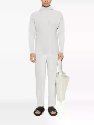 Issey Miyake Pleated Halterneck Top - Grey