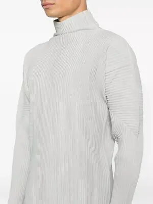 Issey Miyake Pleated Halterneck Top - Grey
