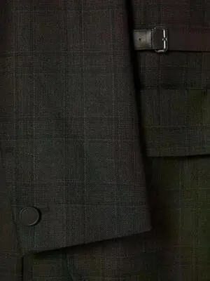 Brioni Check Pattern Buckle Jacket