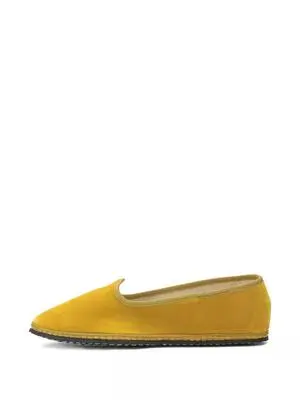 VIBI VENEZIA Trim Velvet Flat Shoes - Yellow